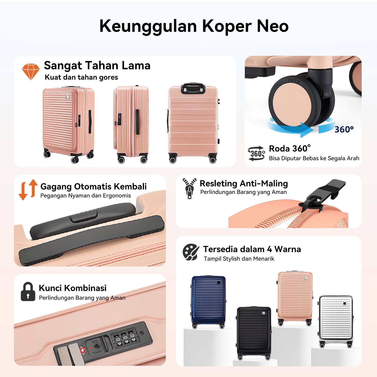 Jual Needoo - Koper Kabin & Bagasi Size 20/24/28 Inch Neo Series ...