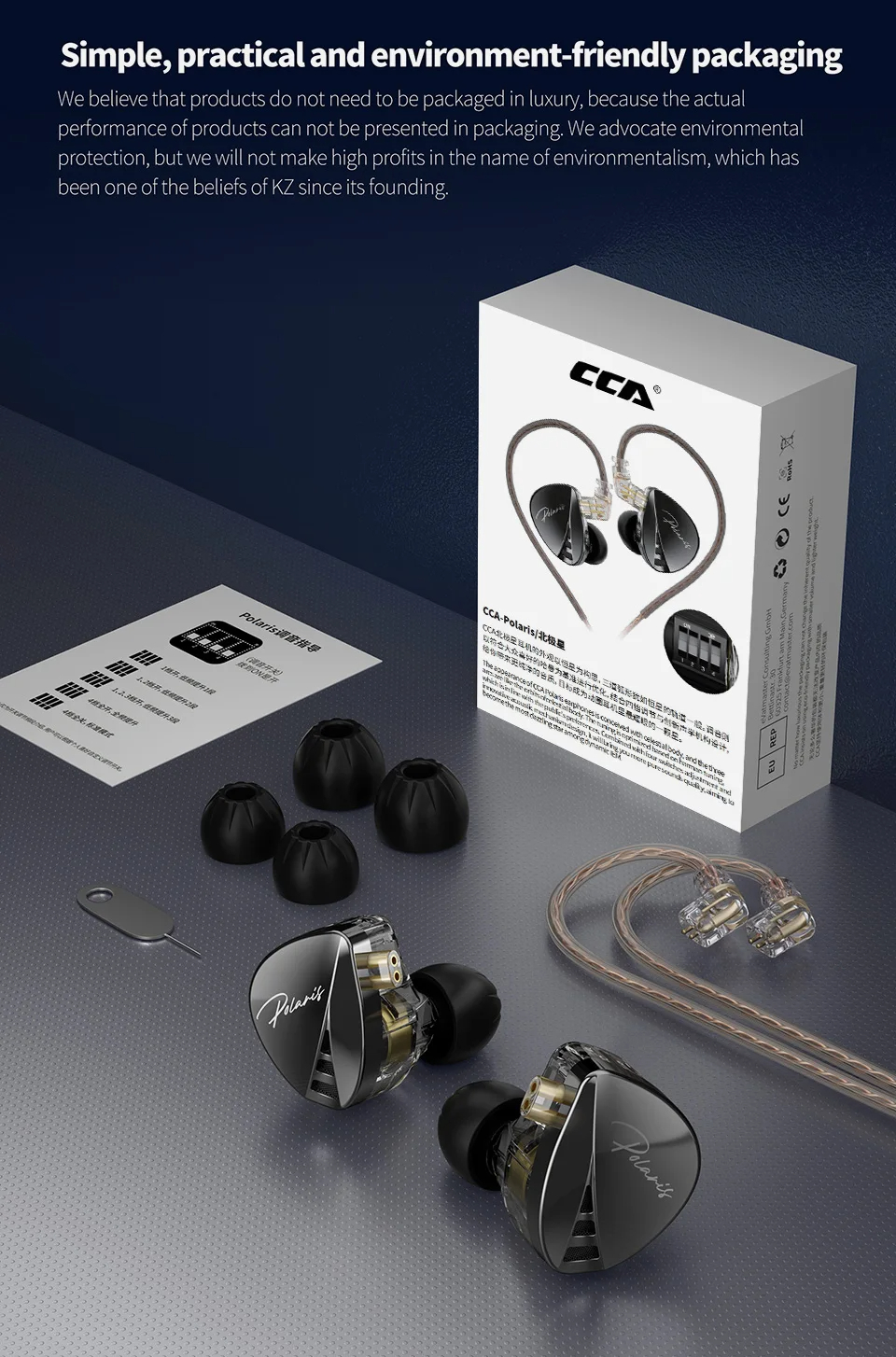 Jual CCA Polaris with Mic In-Ear Monitor Dynamic Driver HIFI Dual ...