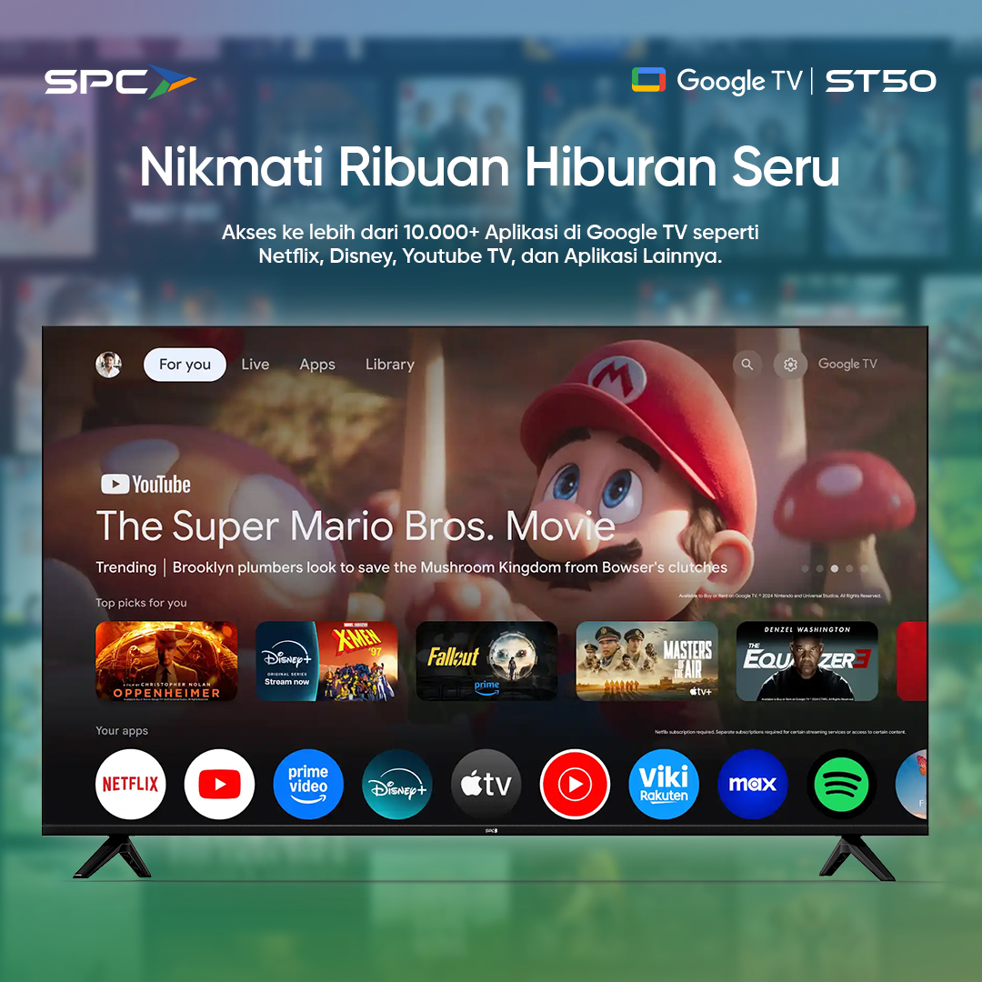 Jual SPC Smart TV 50 inch - ST50 Google TV 4K UHD | Dolby Audio ...