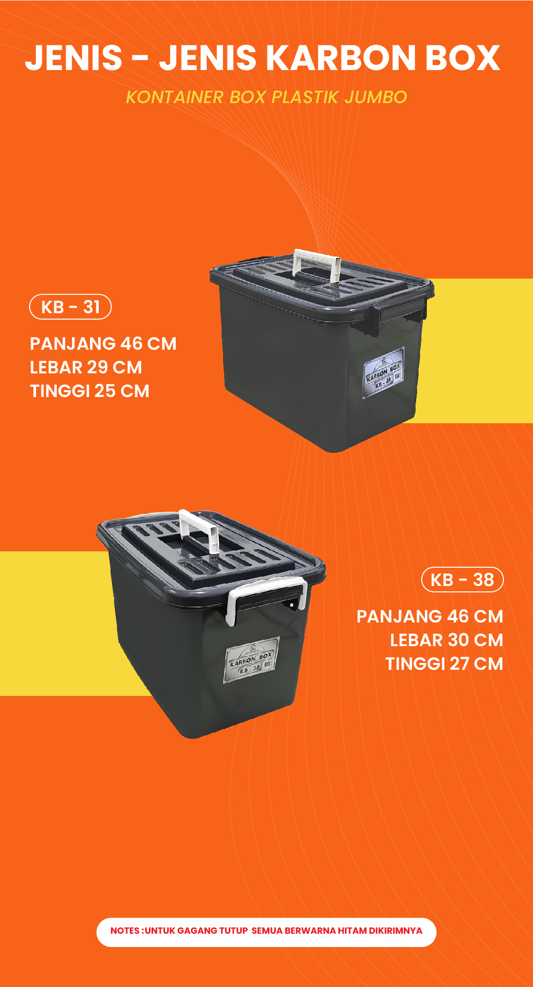 Jual AKAKO - Karbon Box PUMA Hitam Black JUMBO BESAR RODA Kontainer Box ...