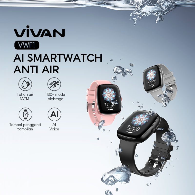 Jual VIVAN Smart Watch TFT 1.83" 130+ Sports Mode 1 ATM Professional ...
