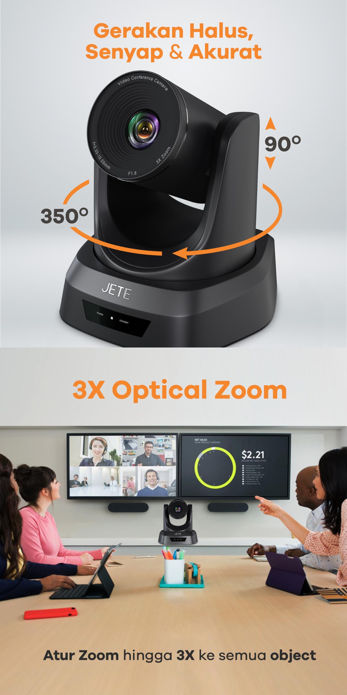 Jual Webcam Video Conference JETE Mini Group Kamera PTZ 3x Zoom ...