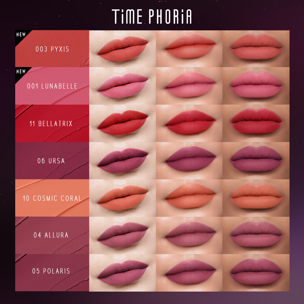Jual TIME PHORIA - LIP FAMILY STELLAR DUST LIP STAIN 5ML/Nebula Velvet ...