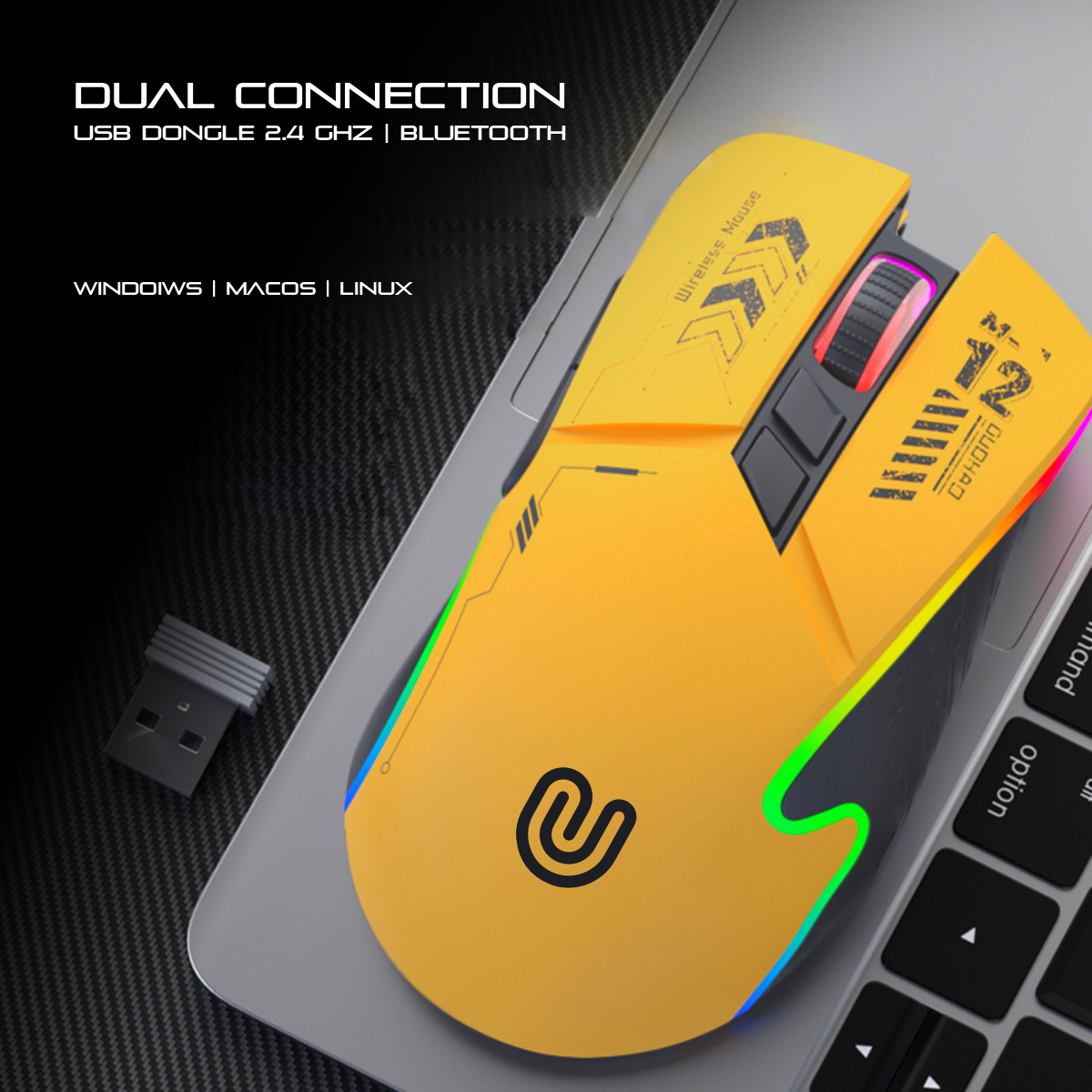 Jual Unitech Mouse Bluetooth Wireless Gaming Rechargeable M12 Dual ...