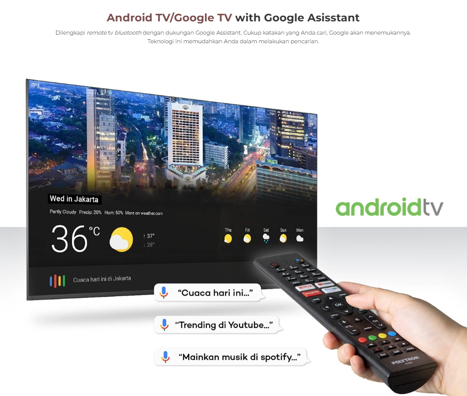 Jual POLYTRON Smart Google TV LED 43 inch PLD 43RG9059 / 43BG9058 ...