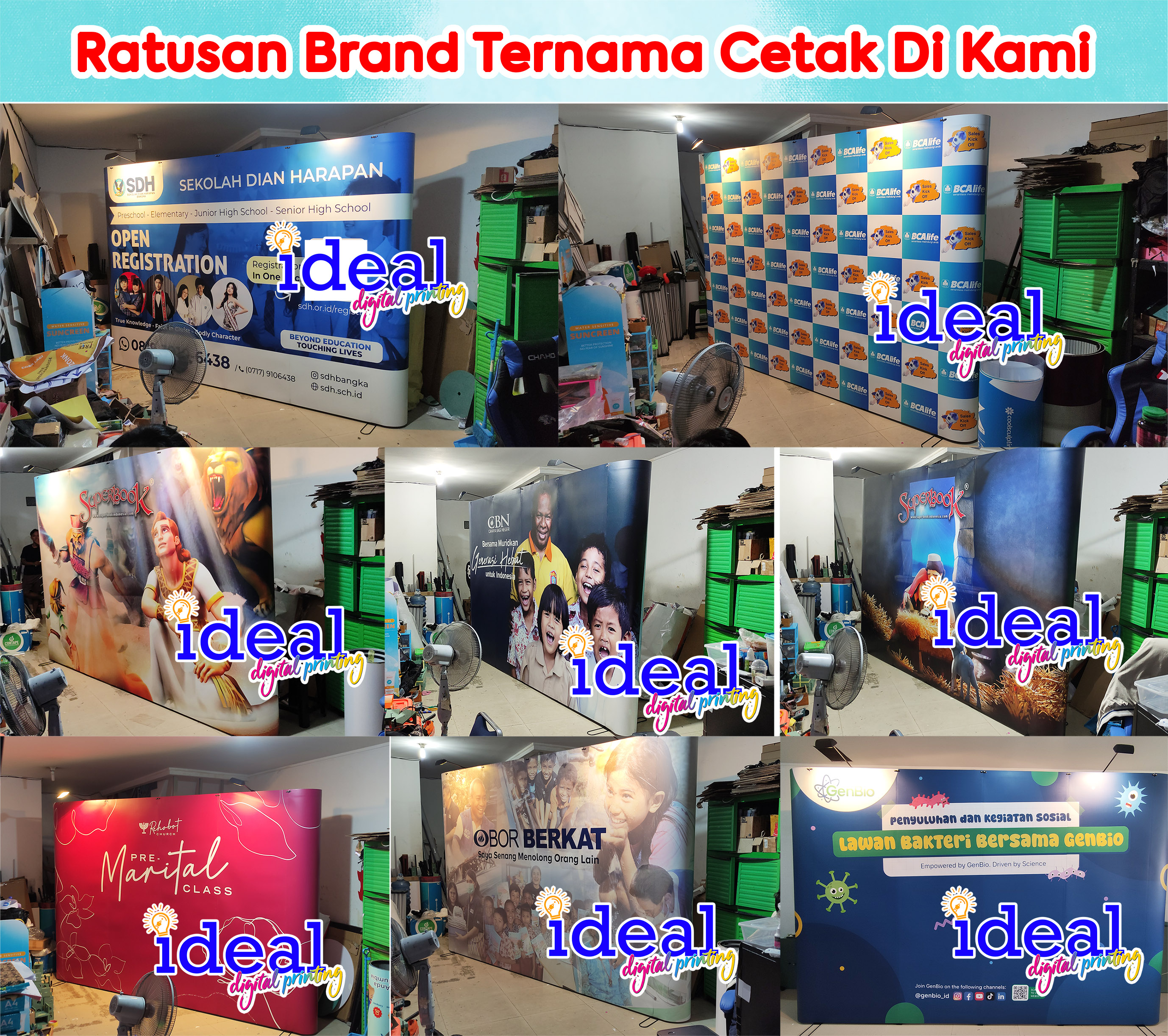 Jual Stand backdrop Backwall background pameran Portable Modul 3x4 ...