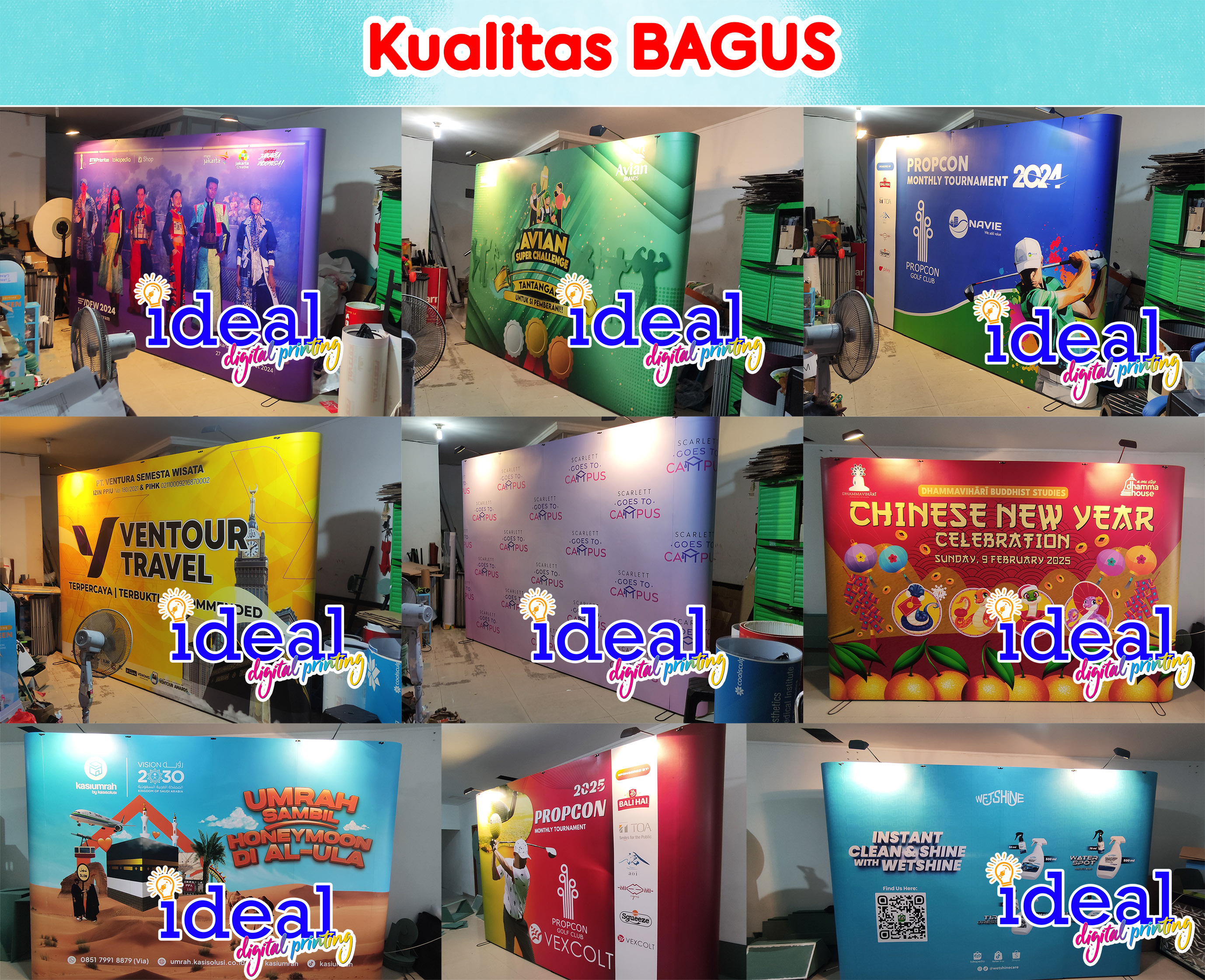 Jual Stand backdrop Backwall background pameran Portable Modul 3x4 ...