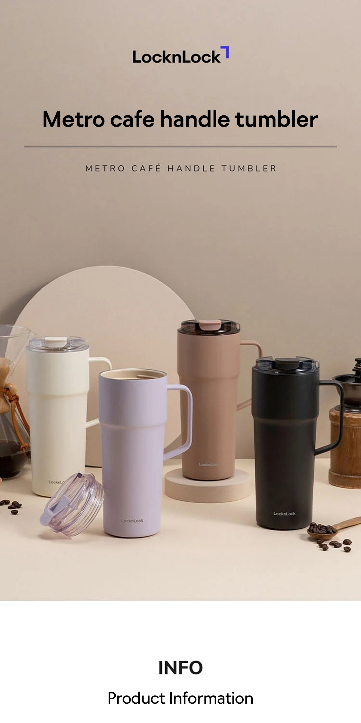 Jual LocknLock Metro Cafe Ceramic Coating Tumbler With Handle 750ml ...