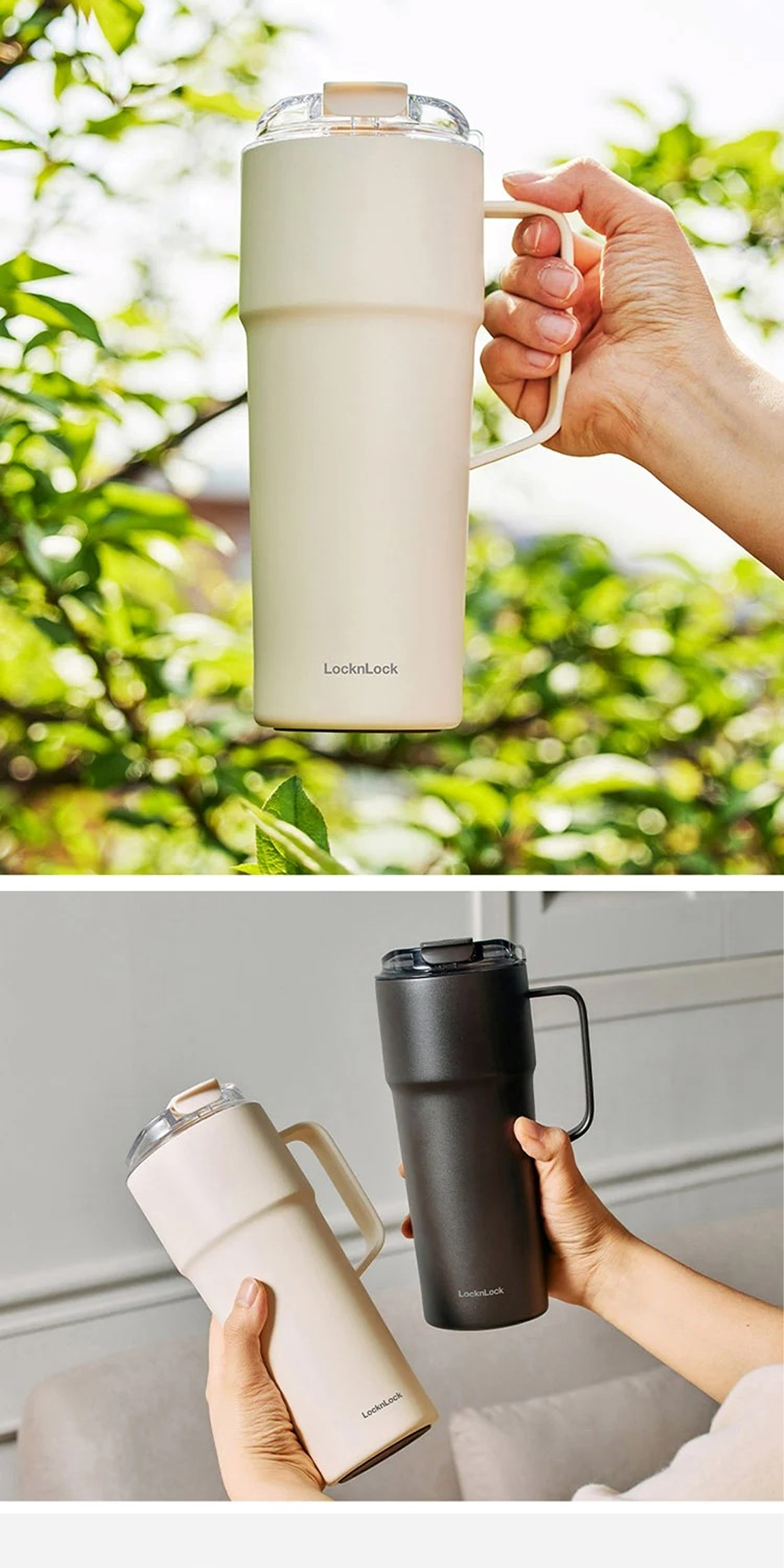 Jual LocknLock Metro Cafe Ceramic Coating Tumbler With Handle 750ml ...