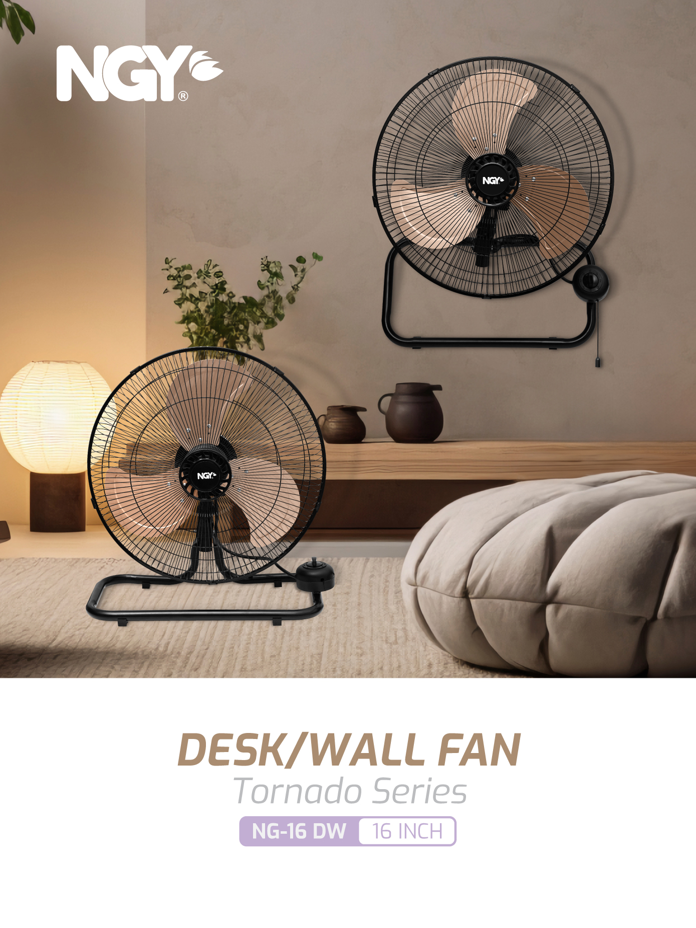 Jual NGY Desk Wall Fan Tornado / Kipas Angin Lantai Dinding 16 inch | NGY-16DW NAGOYA | Shopee ...