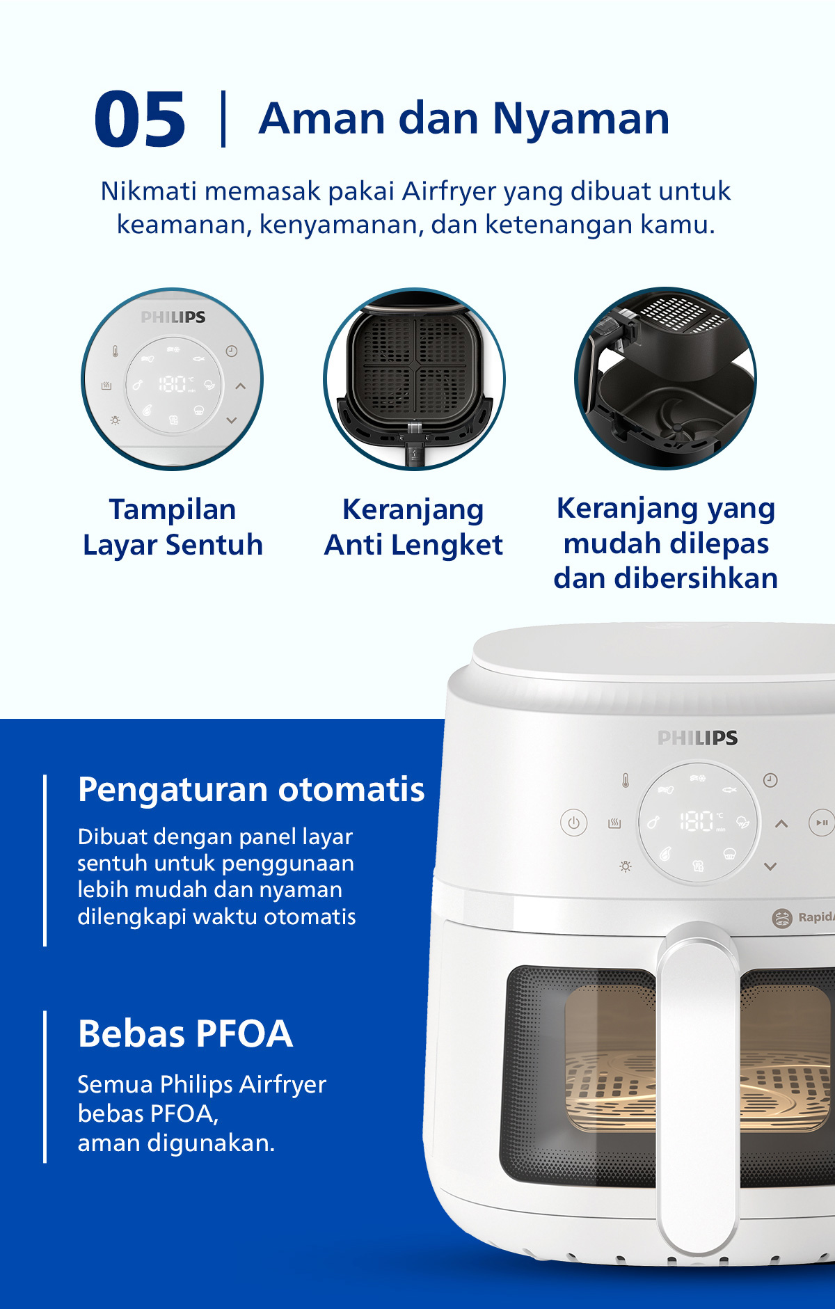 Jual BARU! PHILIPS Airfryer Low Watt 500W TRANSPARAN BEST CHOICE 4.2 L NA220/10 dengan jendela ...
