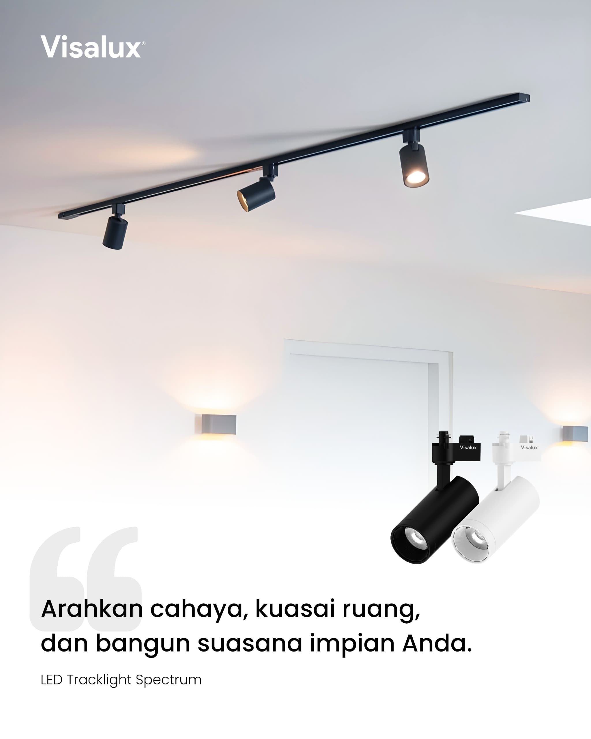 Jual Visalux Spectrum LED Rell Track Light 10W - Lampu Sorot Rel ...