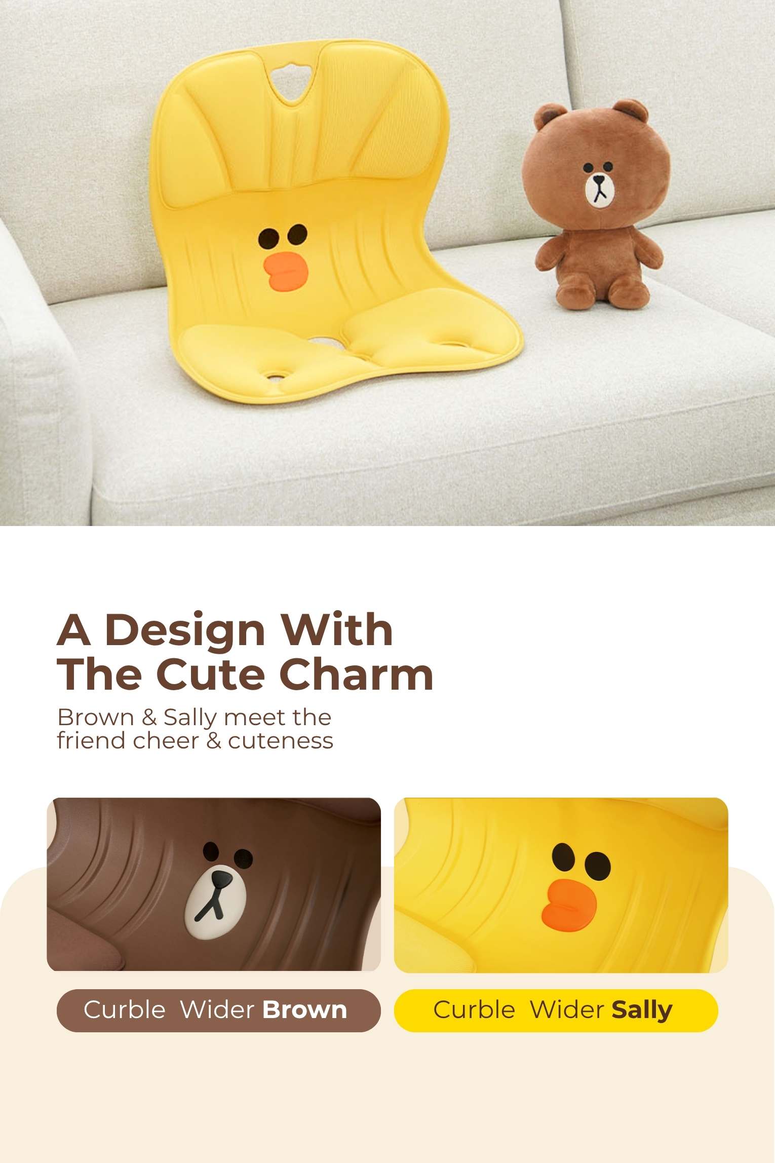 Jual Curble Posture Chair Line & Friends Series - Brown - LIMITED ...