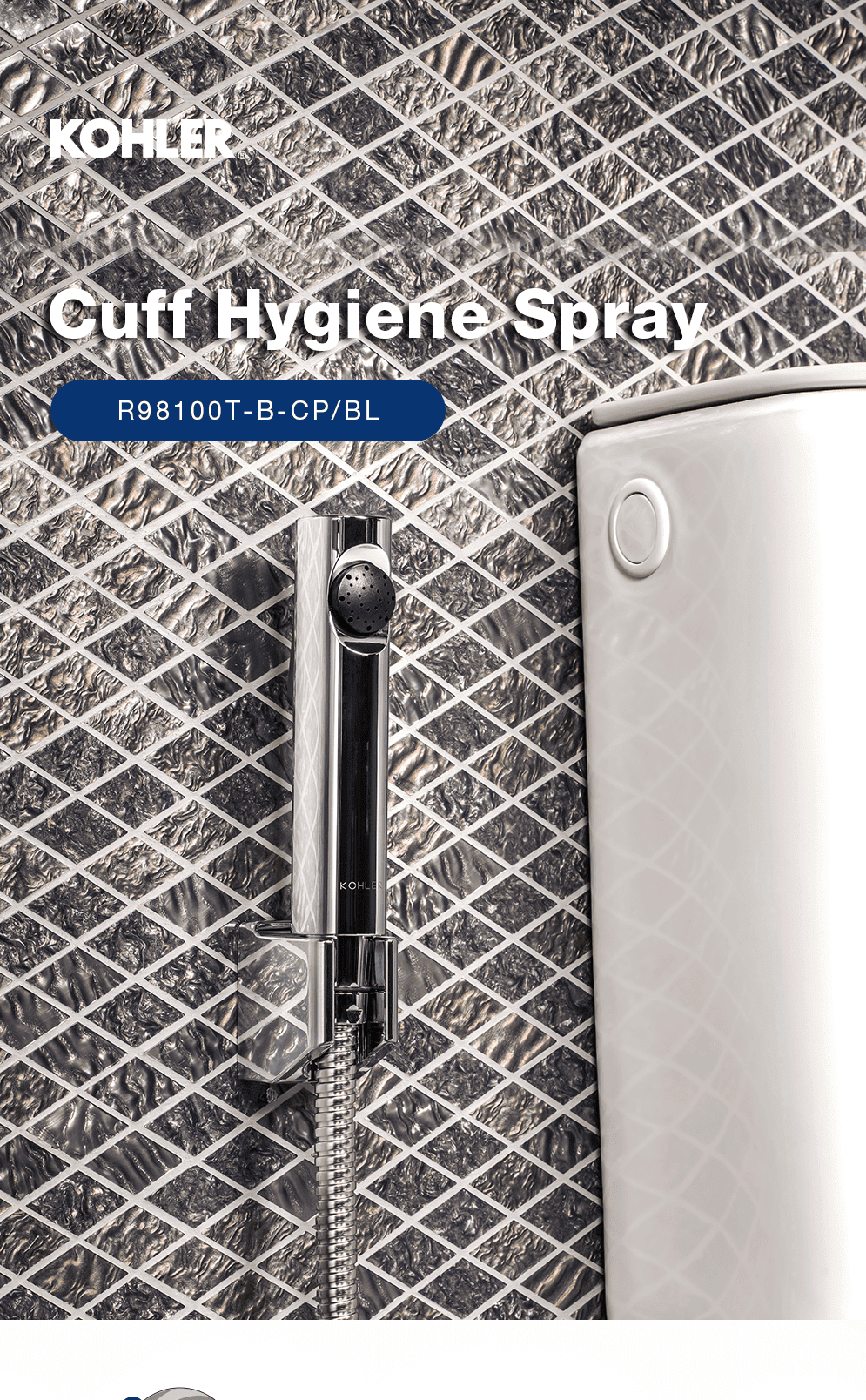 Jual KOHLER Cuff Jet Shower Bidet / Hygiene Spray with Hose and Bracket ...