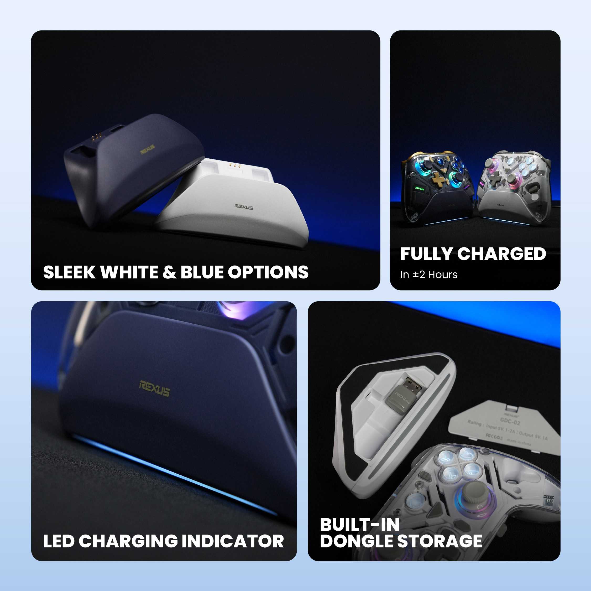 Jual Rexus GDC-02 Docking Charge for Gamepad GX500 - Smart Docking with ...