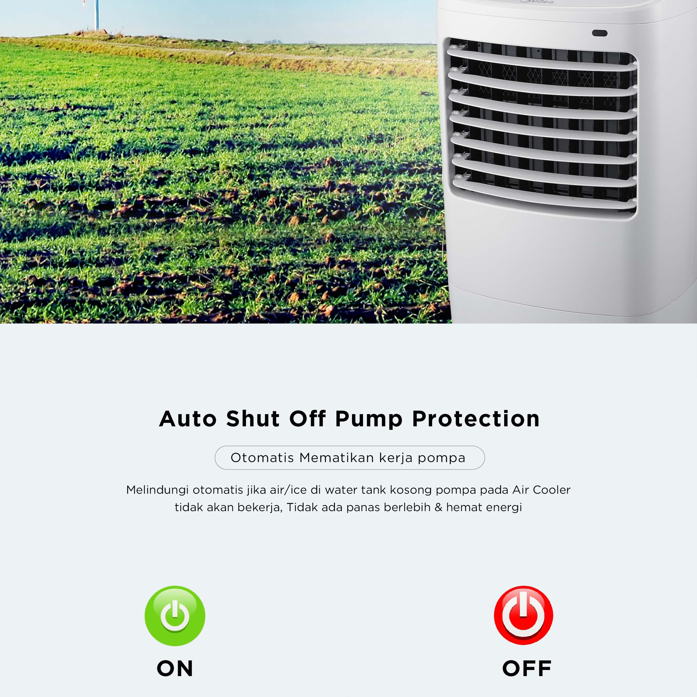 Jual Midea Air Cooler 10L 3 Fan Mode with Remote & Angle 90 Derajat ...