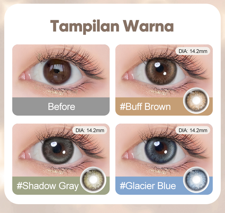 Jual [New Style]Magister Softlens Minus Glowy Series Glowy Brown Buff ...