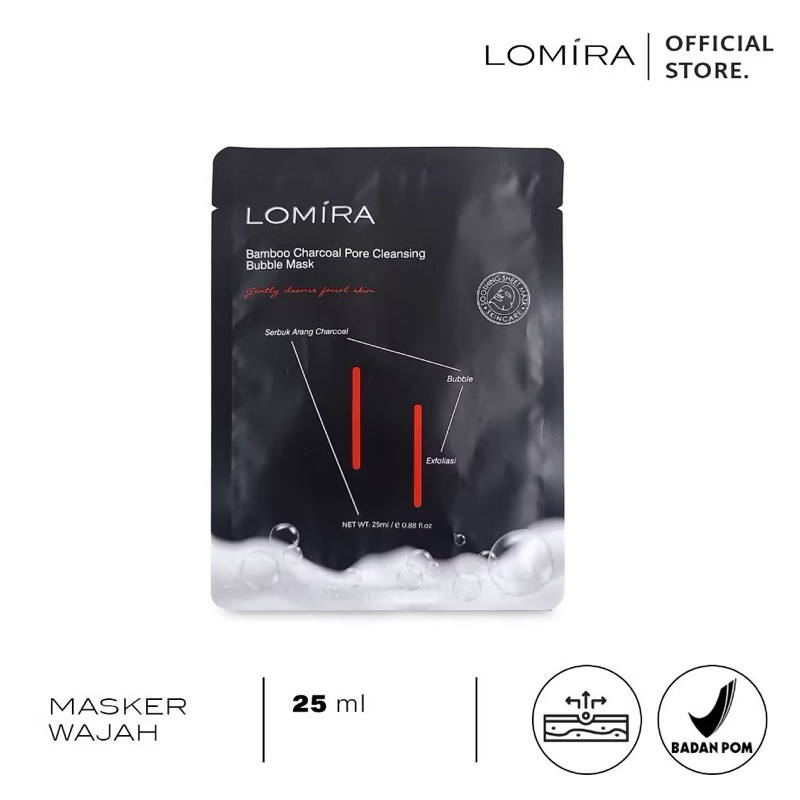 Jual Lomira Bamboo Charcoal Pore Cleansing Bubble Mask 25ml/Masker ...