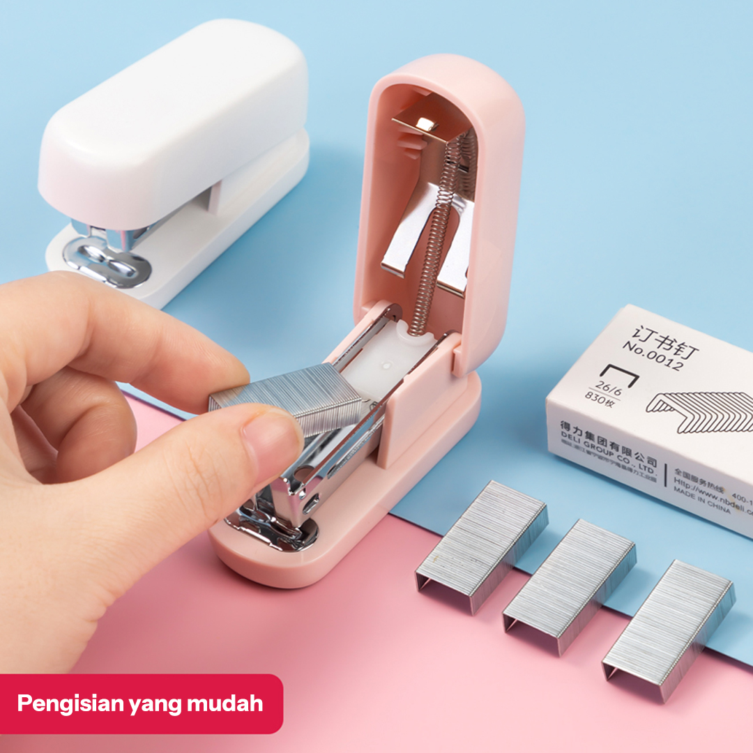 Jual Deli Staples Mini / Stapler Kapasitas 12 Lembar Portable TA202 ...