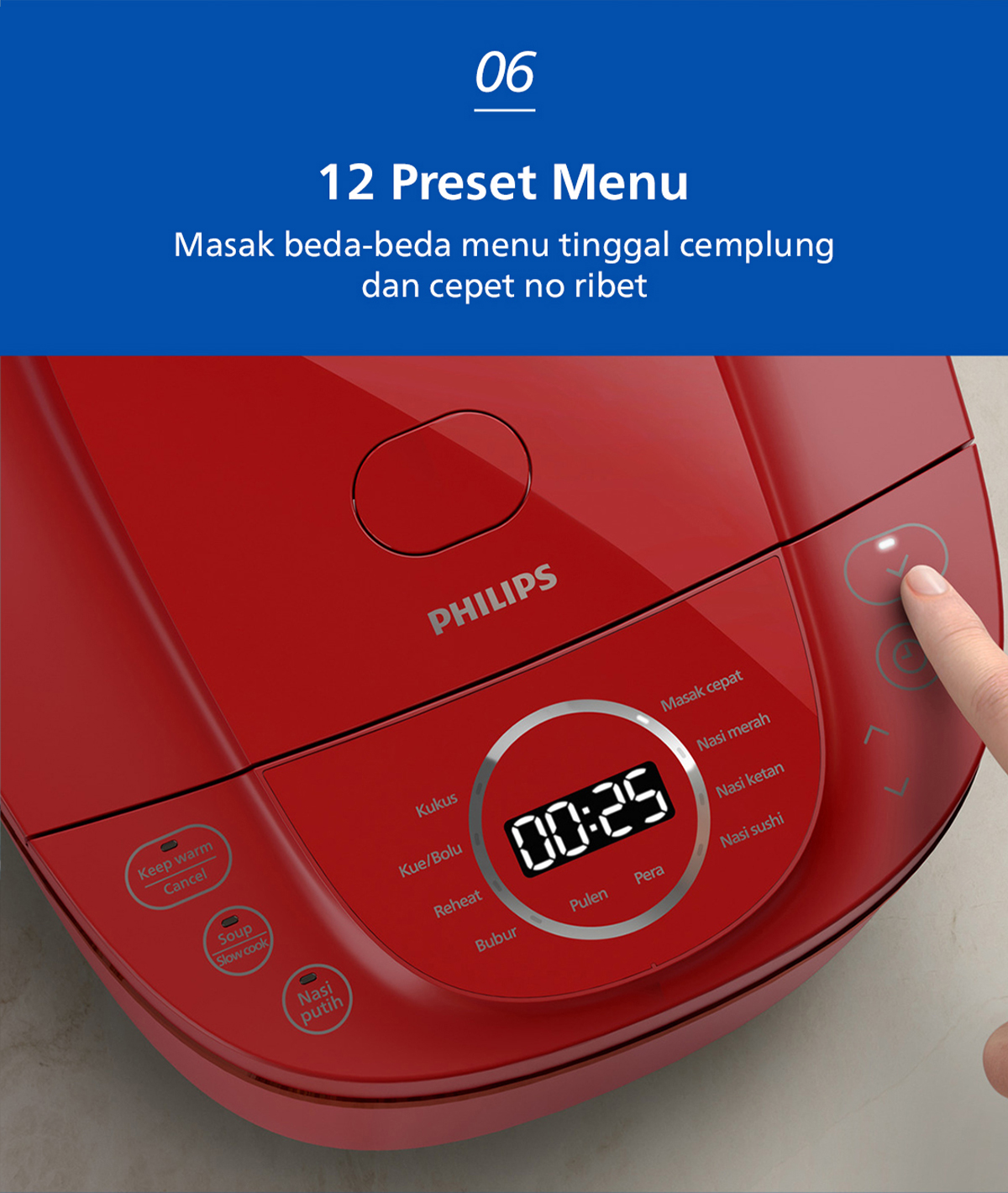 Jual Philips Digital Rice Cooker Magicom 1.8 L - 3000 Digital Series ...