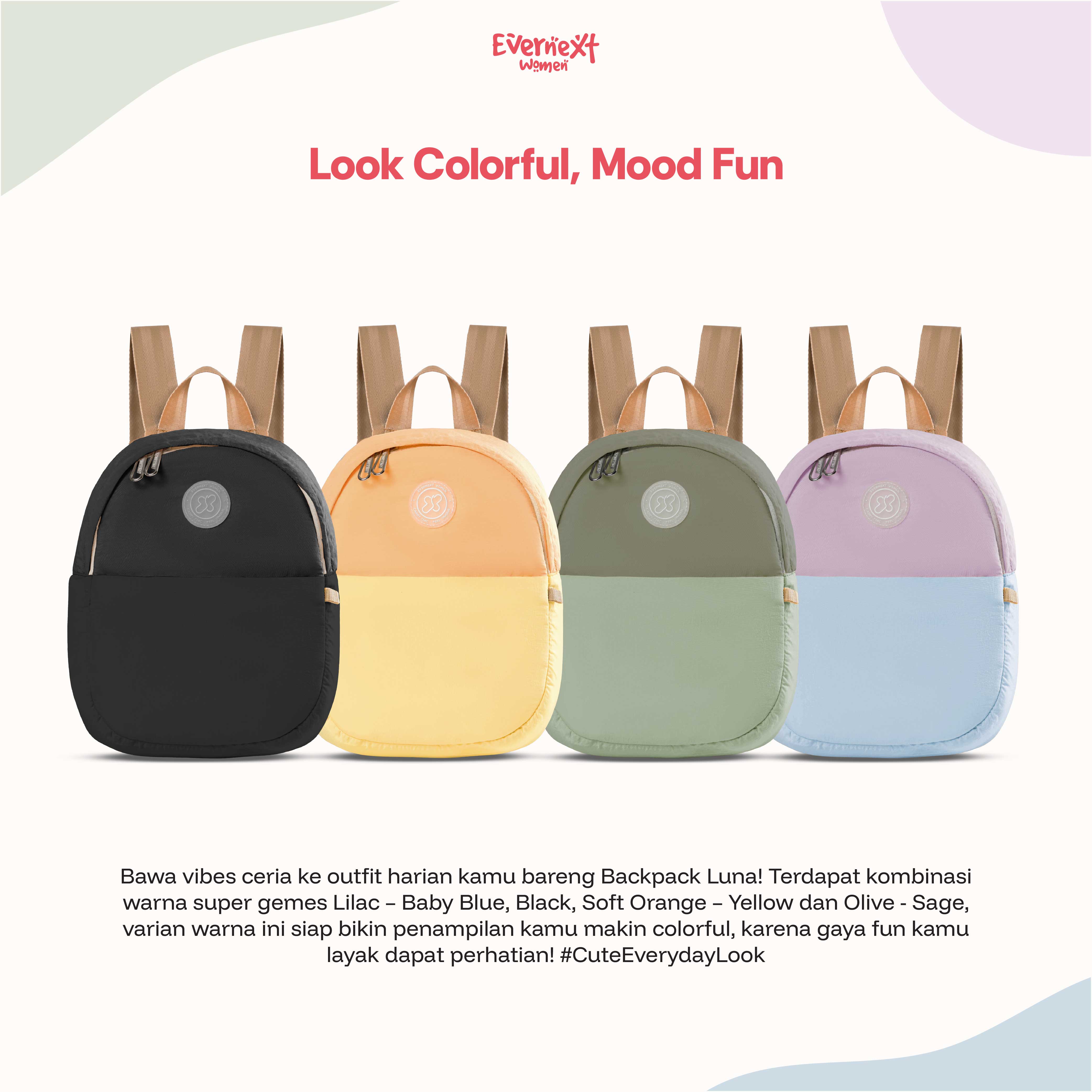 Jual Evernext - Tas Ransel Wanita Tas Punggung Laptop Backpack Luna Tas ...