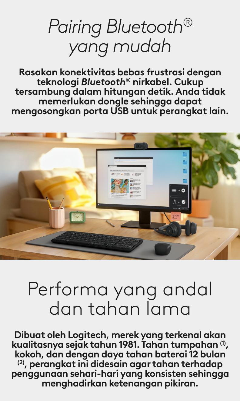 Jual Logitech K251 Bluetooth Keyboard dengan Tombol angka, Konektivitas ...