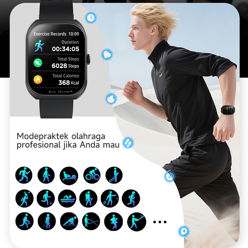 Jual [Support Instant] Zero Curve SE Jam Tangan Smartwatch IP68 Layar ...