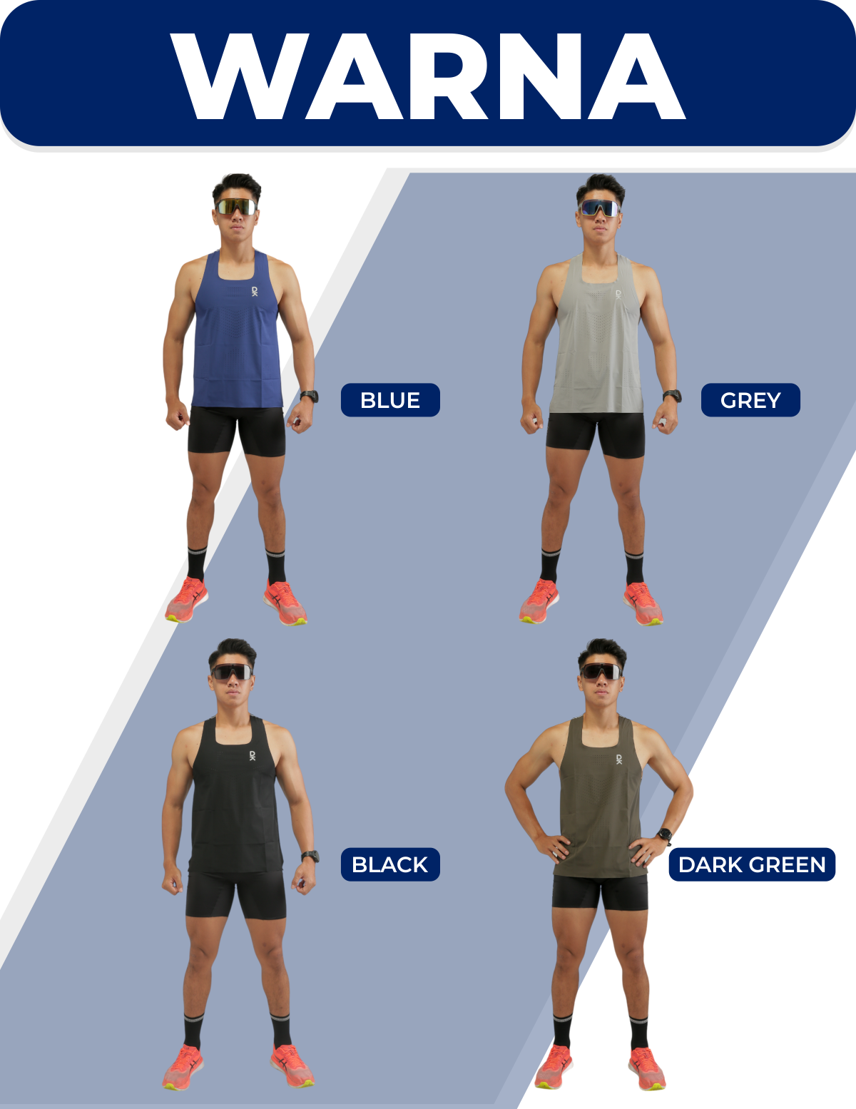 Jual Duraking Singlet Olahraga Pria 100% Nylon - Race Flow Nylon ...