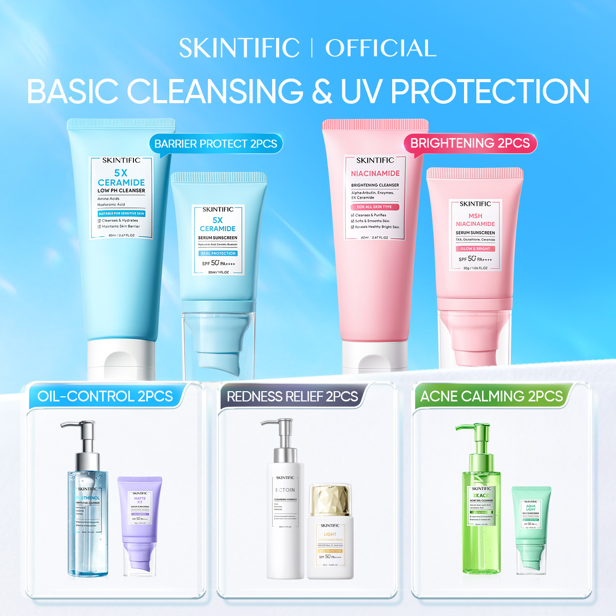 Jual SKINTIFIC - 2pcs Basic Barrier Protection Bundle | Brightening ...
