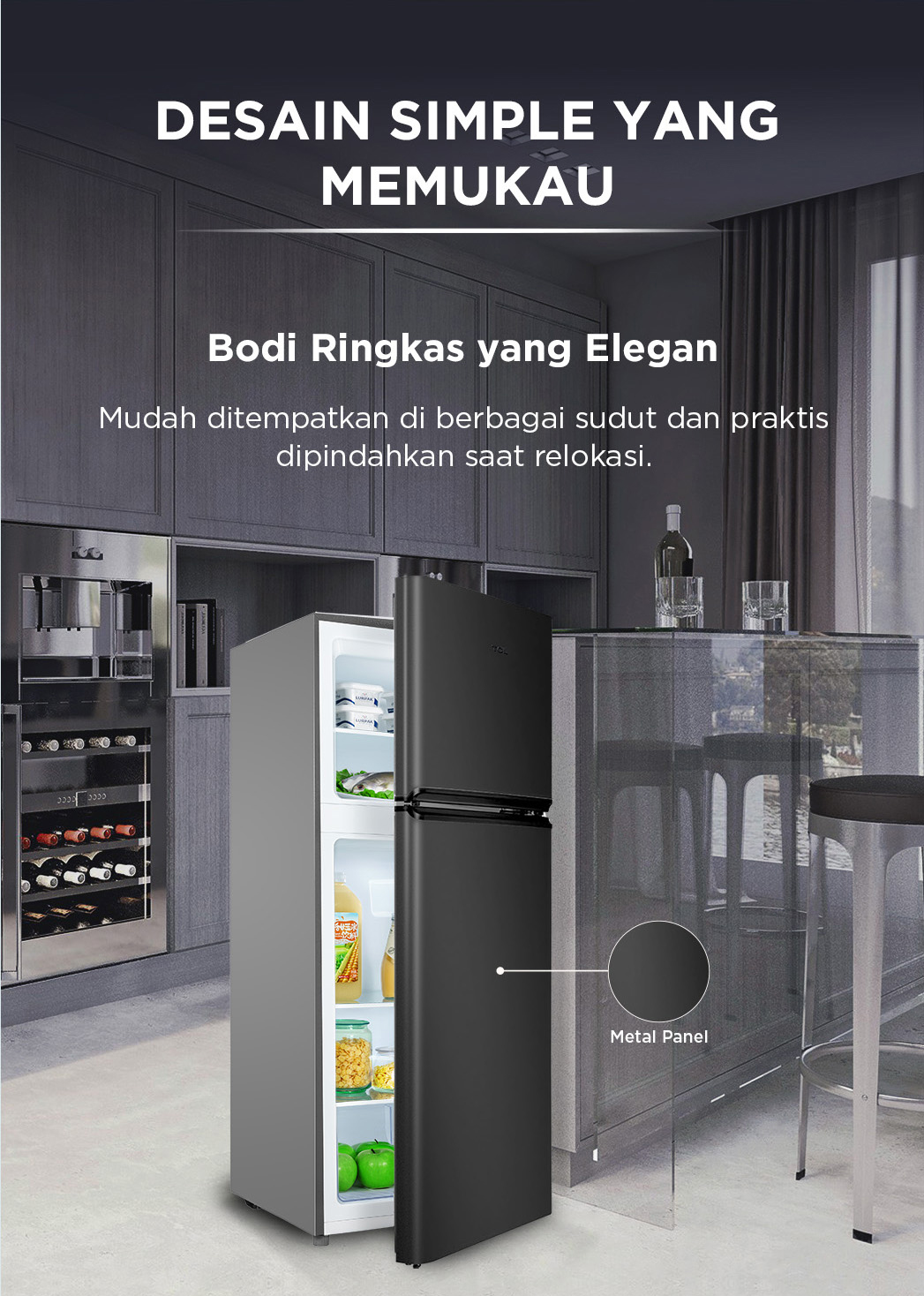 Jual TCL Kulkas 2 Pintu (F130-A50) - Kapasitas 118L - Rak Freezer ...