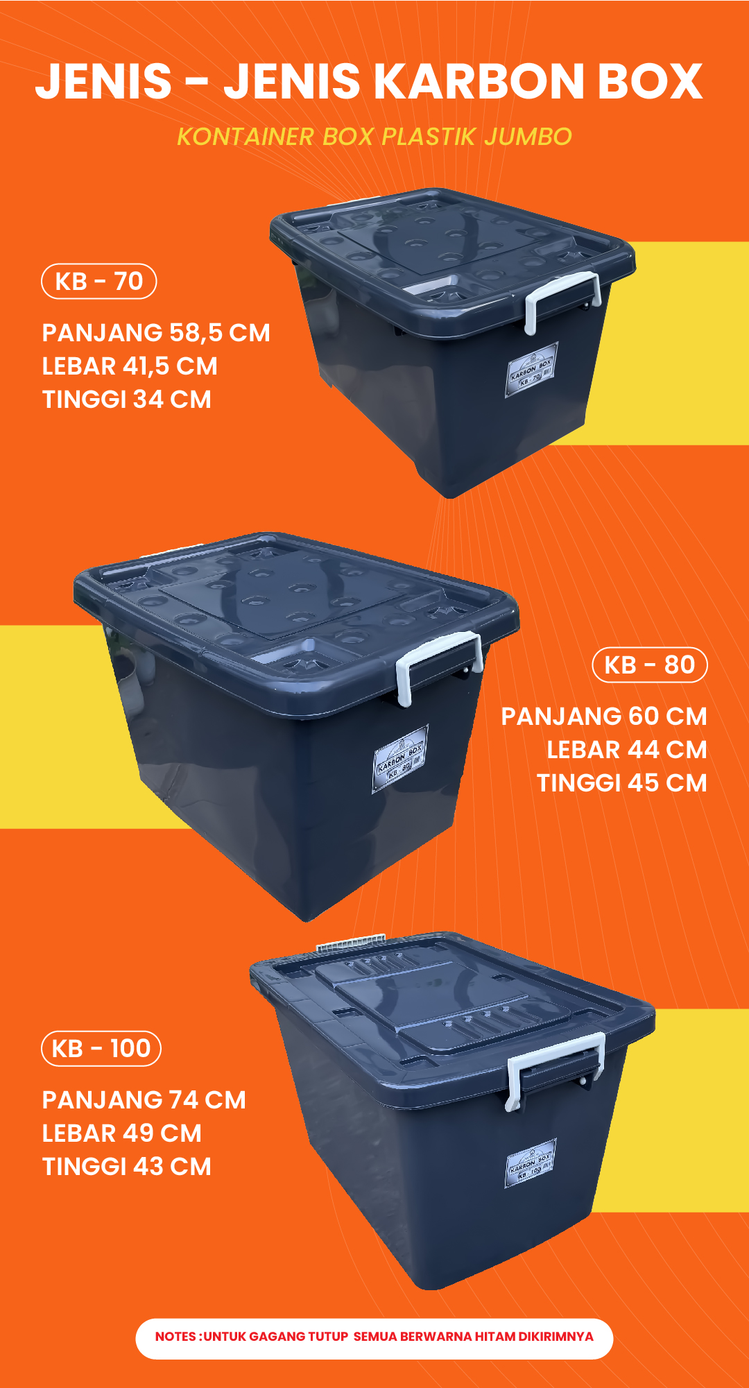 Jual AKAKO - Karbon Box PUMA Hitam Black JUMBO BESAR RODA Kontainer Box ...