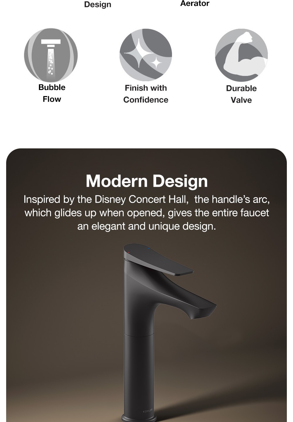 Jual KOHLER Fore Arc Keran / Kran Air / Lavatory Faucet Tall Single ...