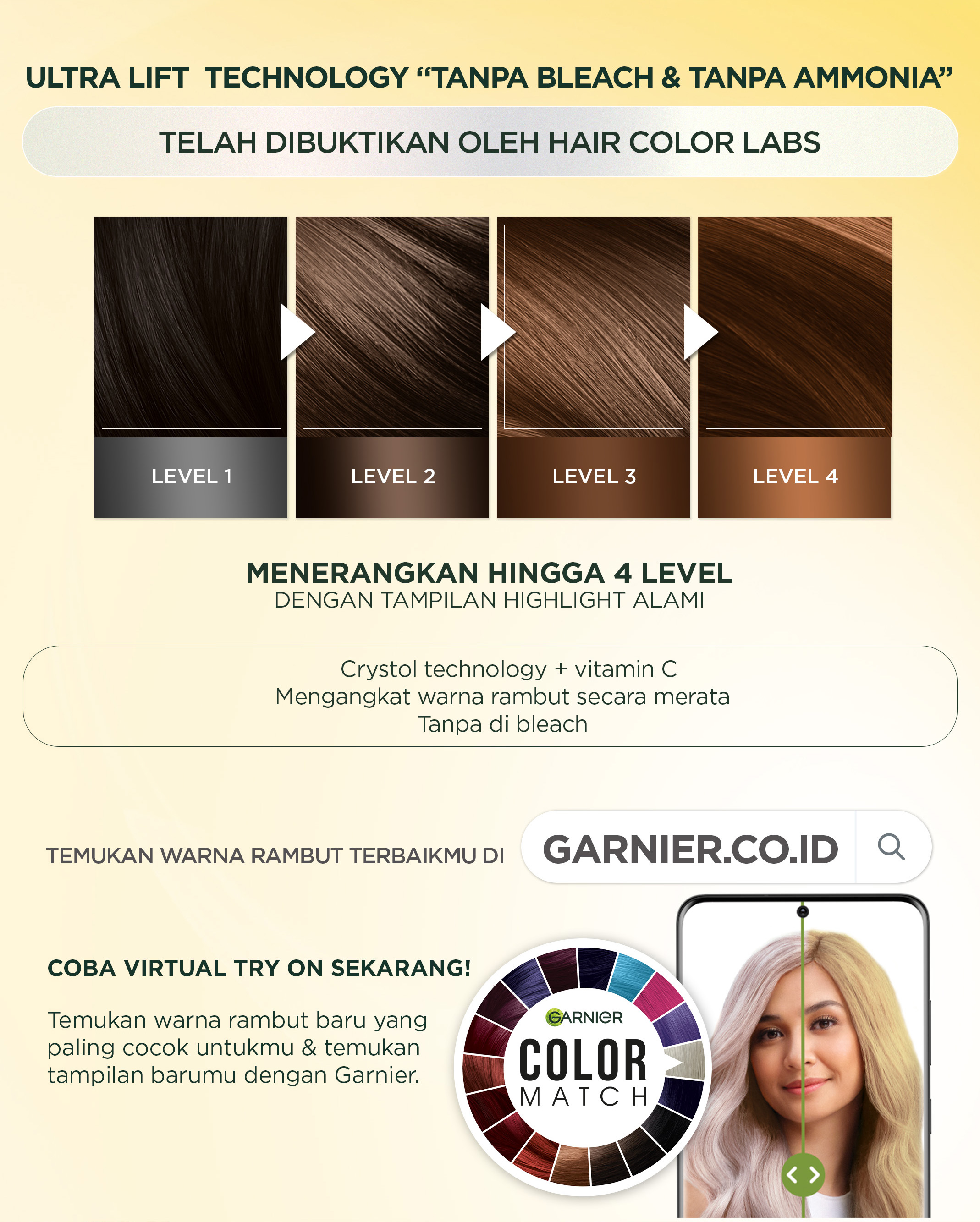 Jual GARNIER Hair Colour Highlight Rambut Color Naturals Hairlighter ...