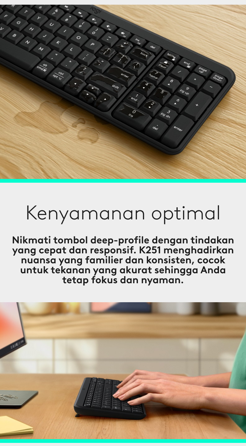 Jual Logitech K251 Bluetooth Keyboard dengan Tombol angka, Konektivitas ...