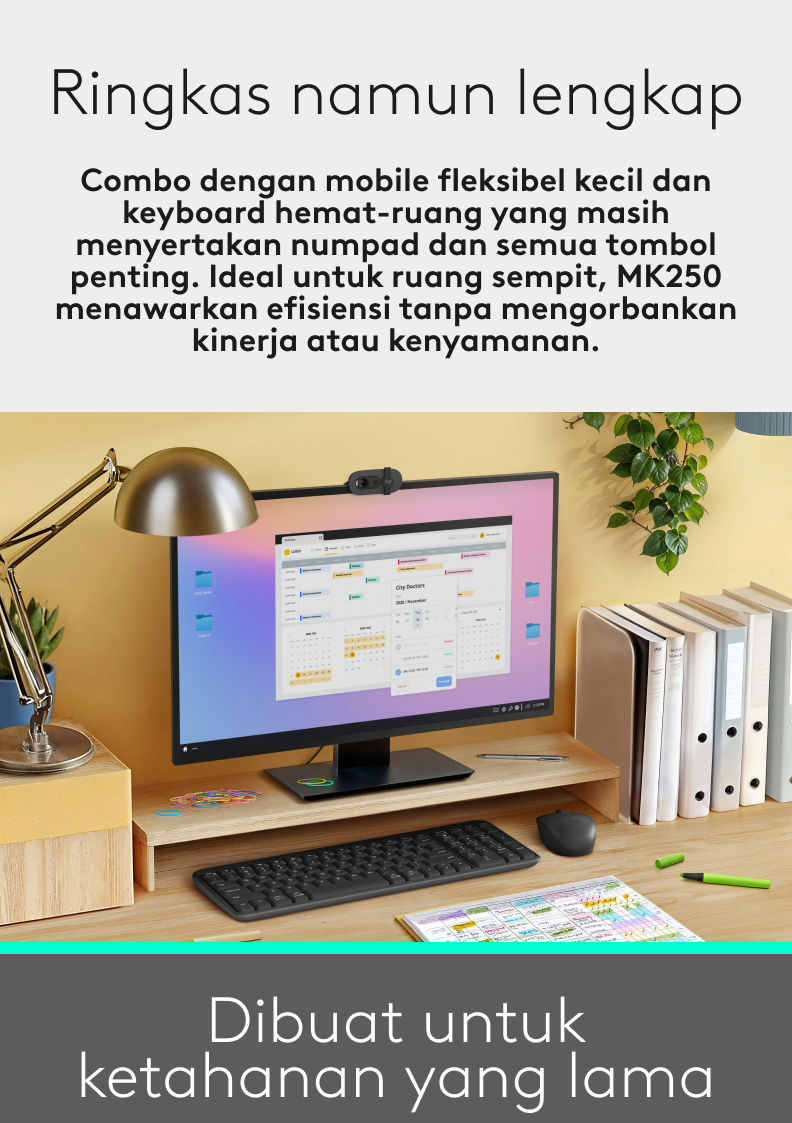 Jual Logitech Mk250 Combo Mouse Dan Keyboard Nirkabel Bluetooth Konektivitas Yang Cepat