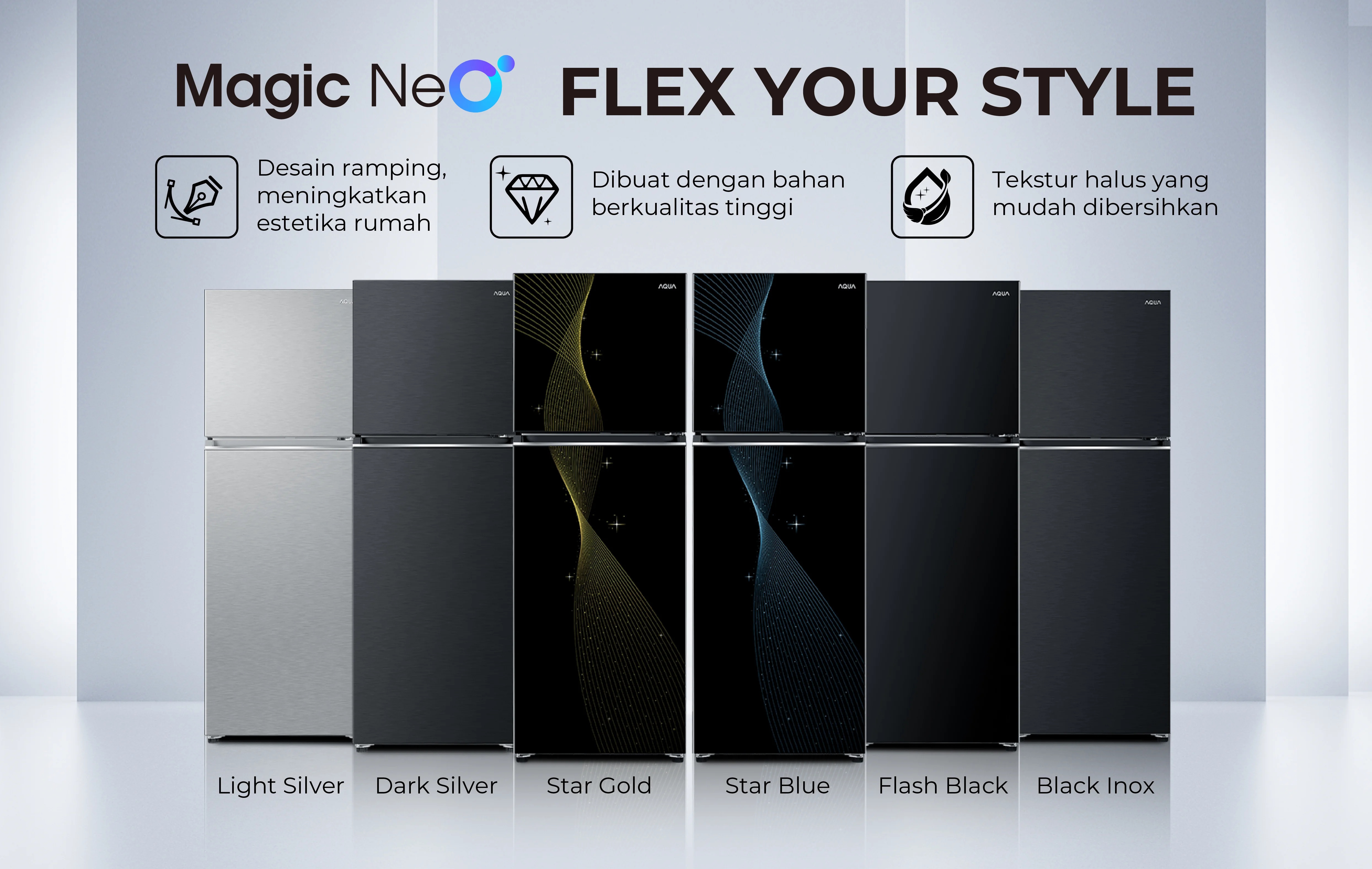 Jual AQUA Elektronik Kulkas 2 Pintu AQR-DTM245CBP(DS) 185L Turbo ...