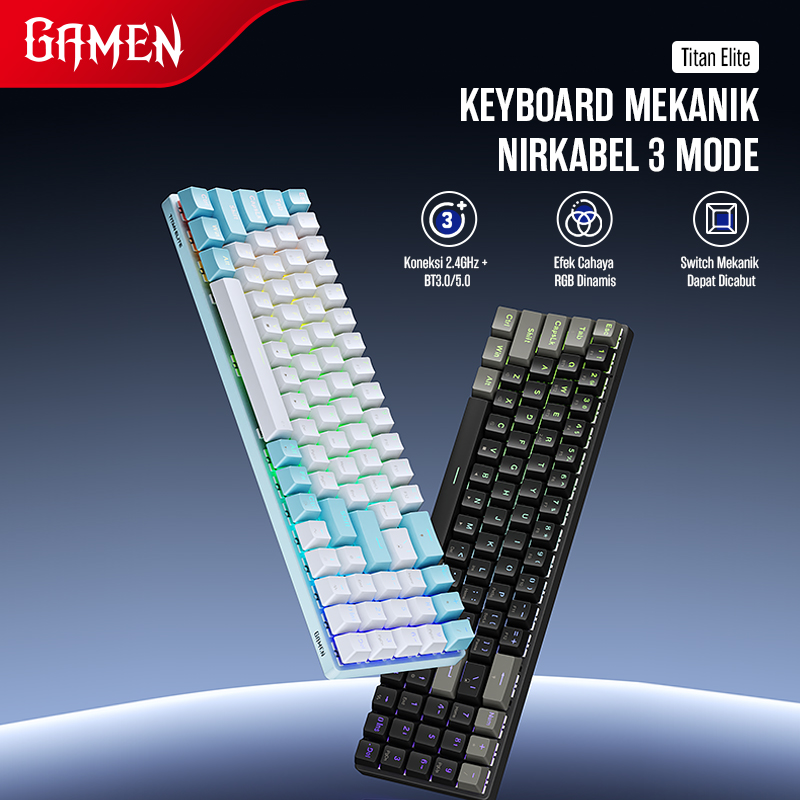 Jual GAMEN Titan Elite Keyboard Mechanical Wireless Gaming RGB 3 Pin ...