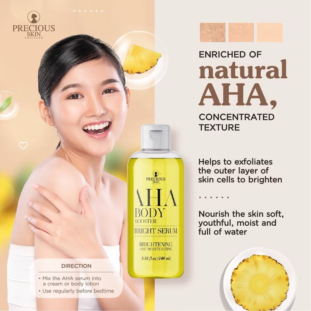 Jual Precious Skin Thailand AHA Brightening & Whitening Booster Body Serum Jumbo / Serum Pemutih ...