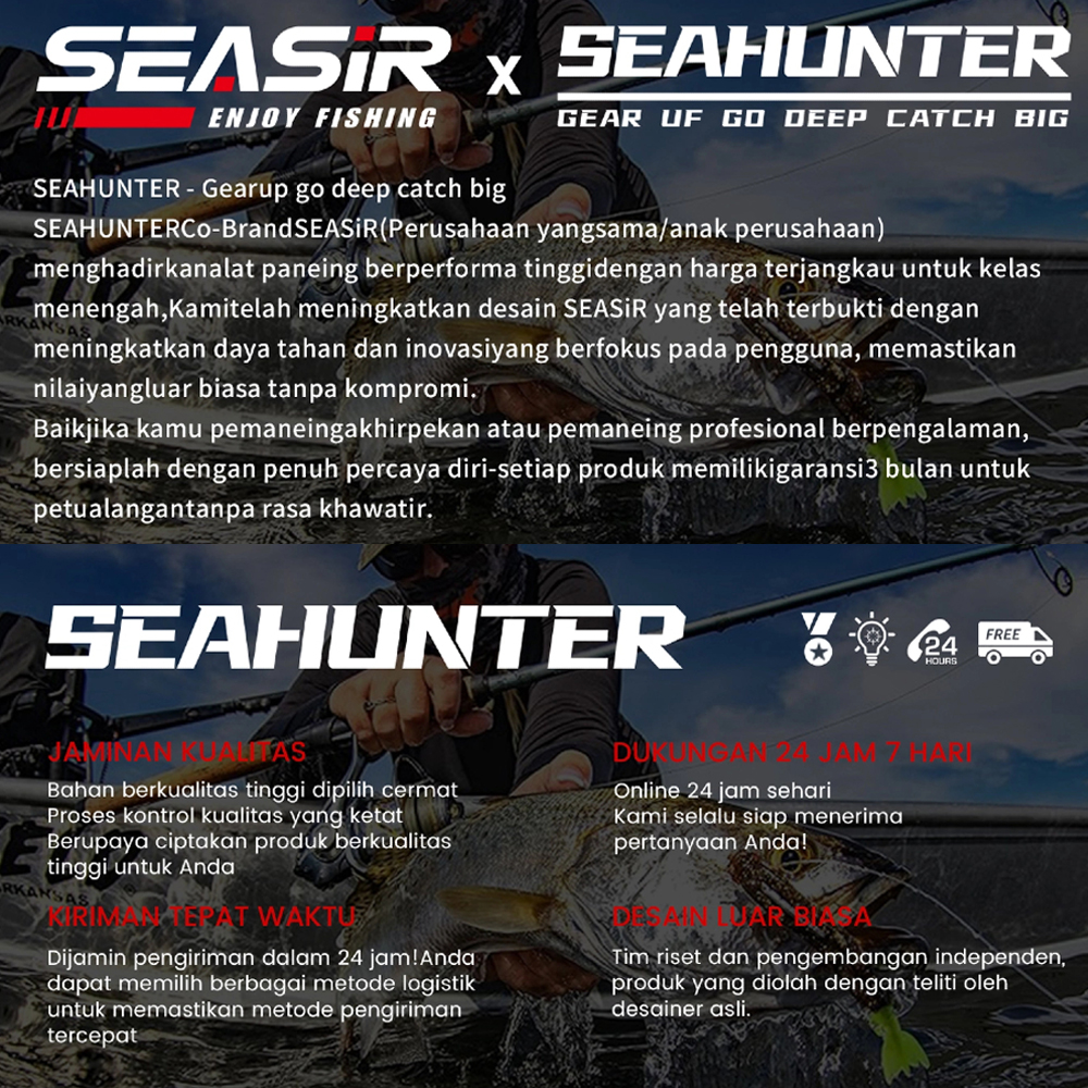 Jual [OFFICIAL] SEASIR MANSORY Reel Pancing Baitcasting, 2 Spool Kumparan + Gagang Pegangan ...