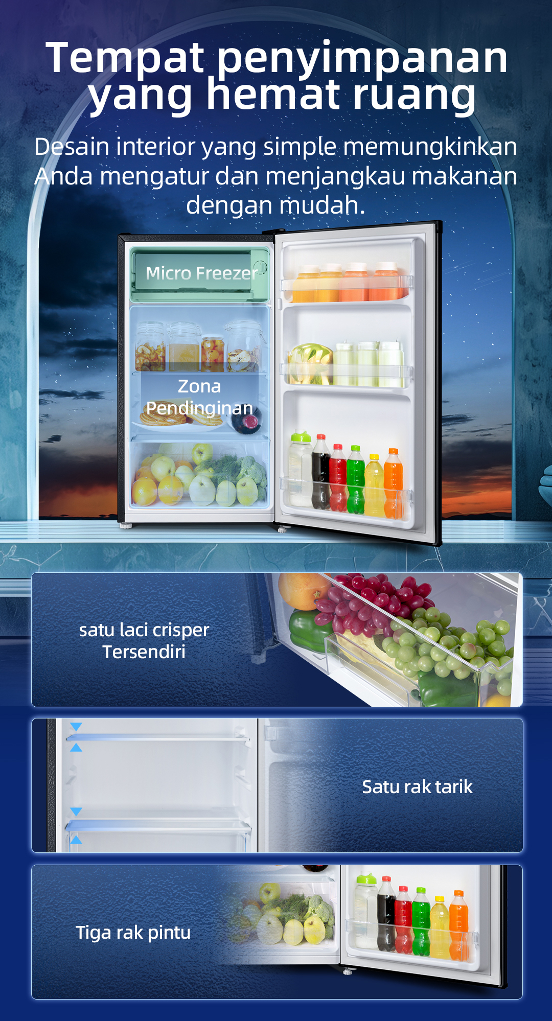 Jual New Design Changhong Kulkas 1 pintu Lemari Es Kapasitas 100 Liter ...