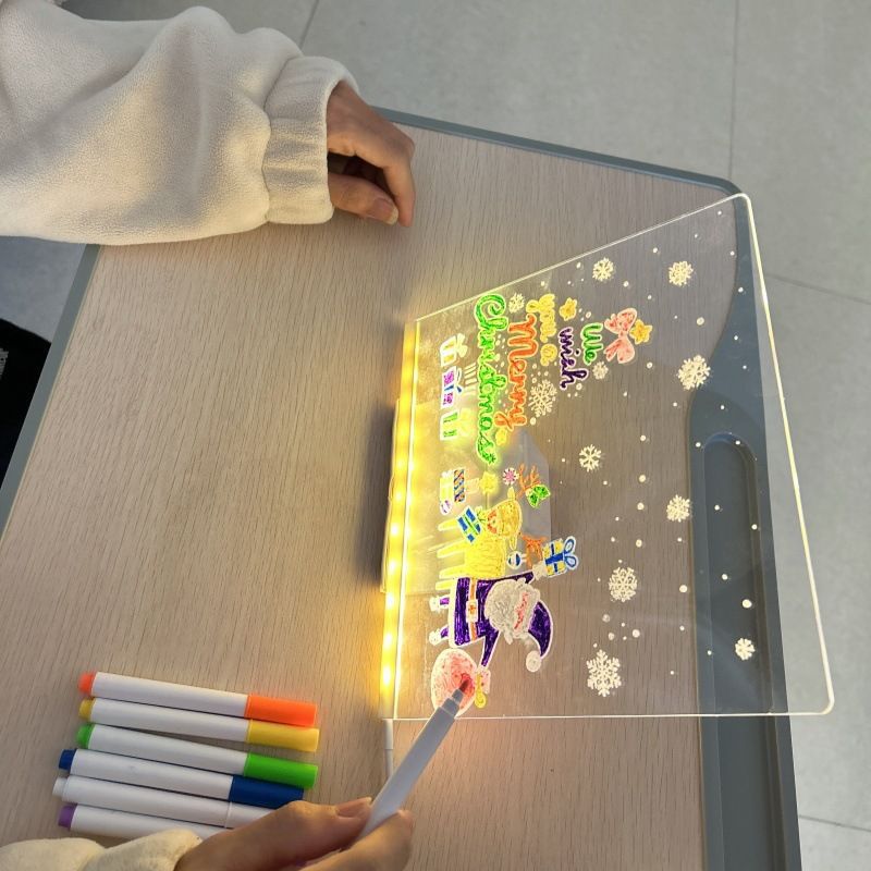 Jual MEKANSM Acrylic Note Board Message With Led Stand | Board Planner ...