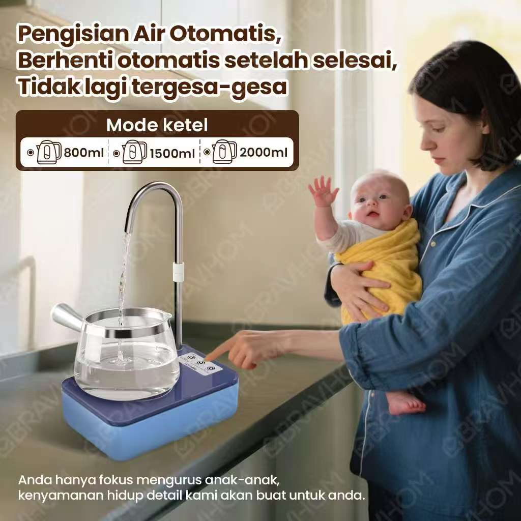 Jual BRAVHOM Pompa Air Galon Elektrik 2in1 Pompa Galon Dispenser Air ...