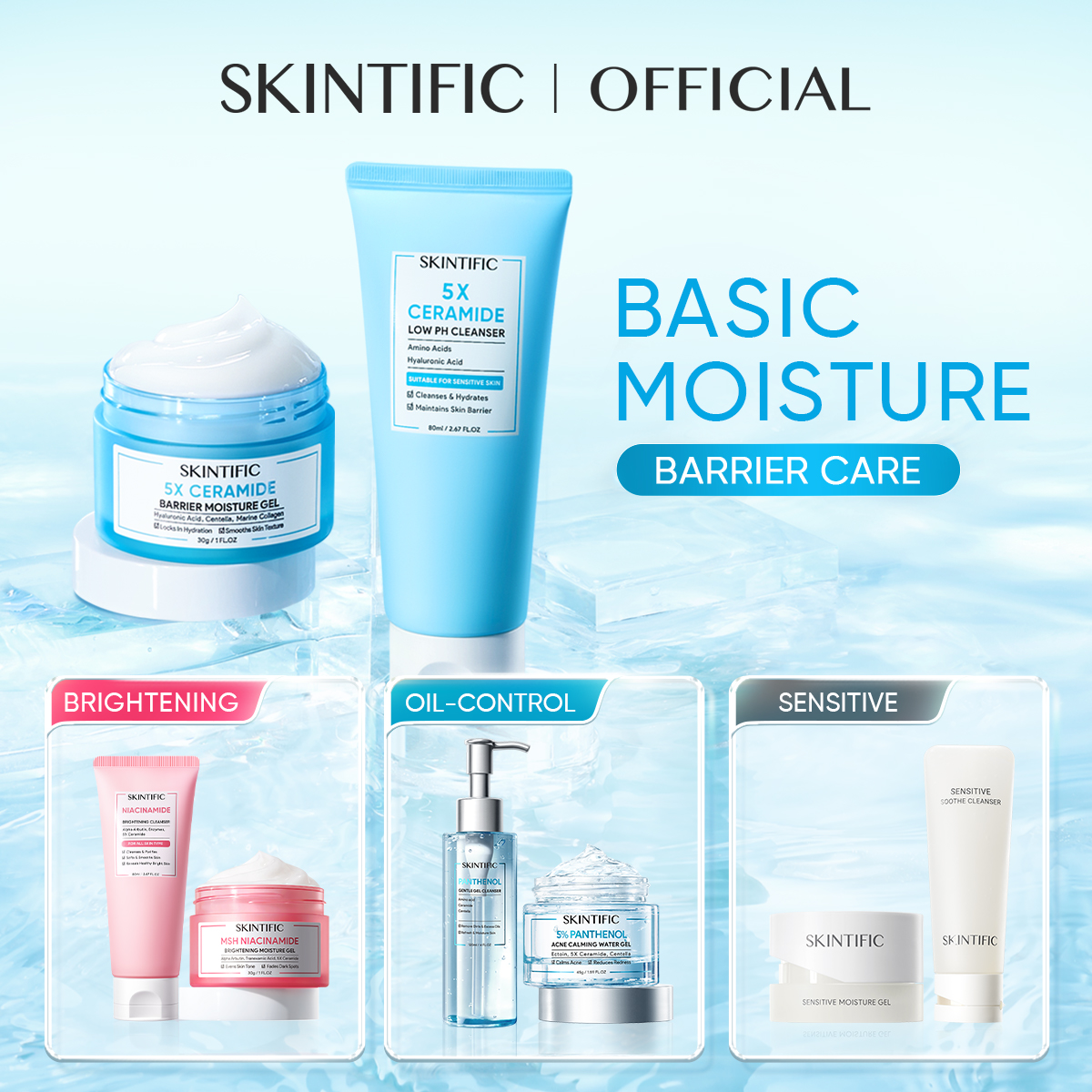 Jual SKINTIFIC -2pcs Barrier Set | 5X Ceramide Low pH Cleanser Soothing ...