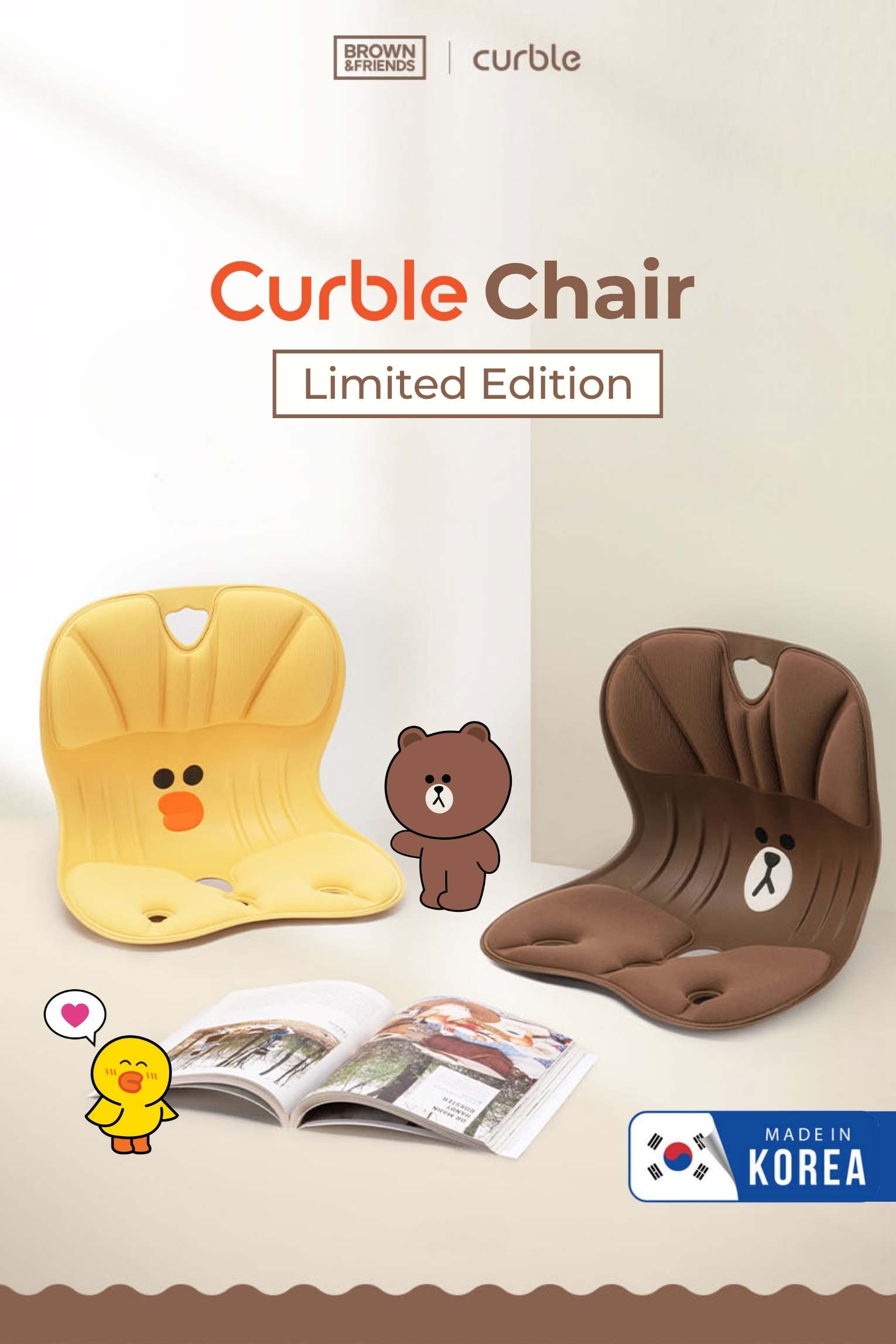 Jual Curble Posture Chair Line & Friends Series - Brown - LIMITED ...