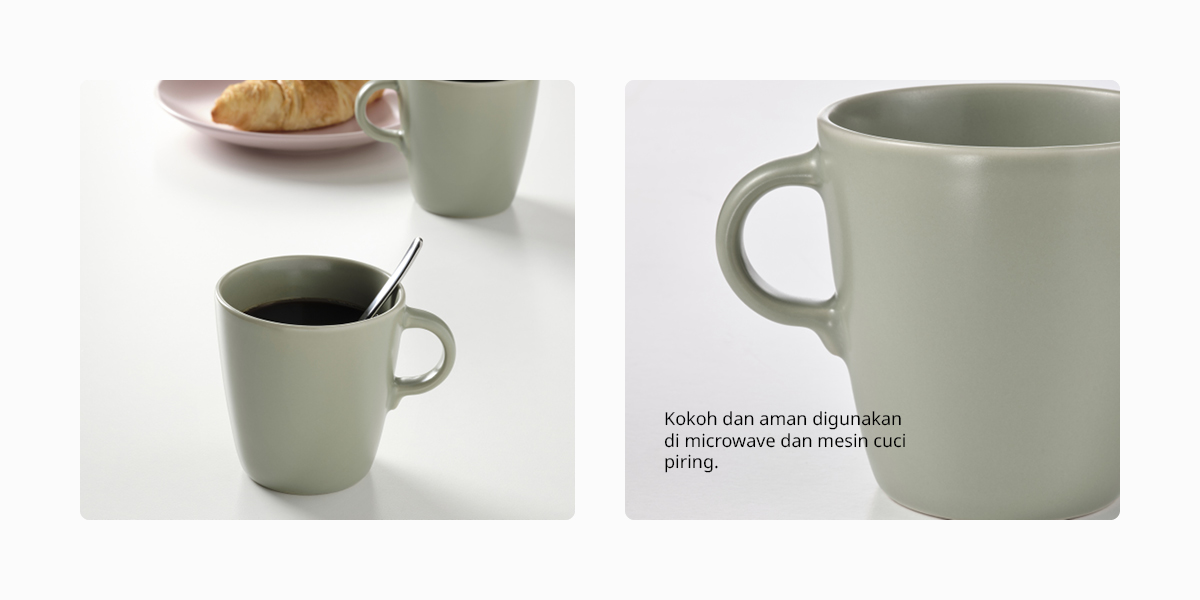 Jual IKEA FARGKLAR Gelas Mug Coffee Minimalis 370ml - Hijau | Shopee ...