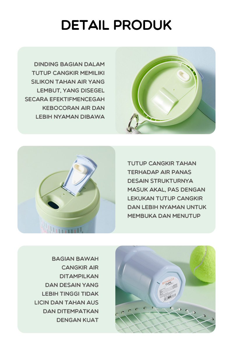 Jual [READY STOCK] BONBOX Kitchen Tumbler 550ML Bahan Plastik PP BPA FREE Anti Bocor Botol Minum ...