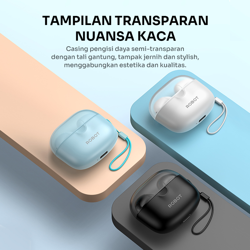 Jual ROBOT TWS Wireless Earphone Bluetooth 6.0 Earphone Wireless Casing ...