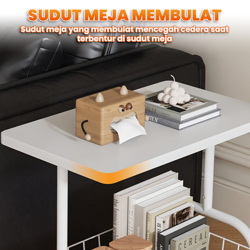Jual Meja Roda Troli Serbaguna Meja Kayu – Rak Buku / Meja Samping Sofa ...