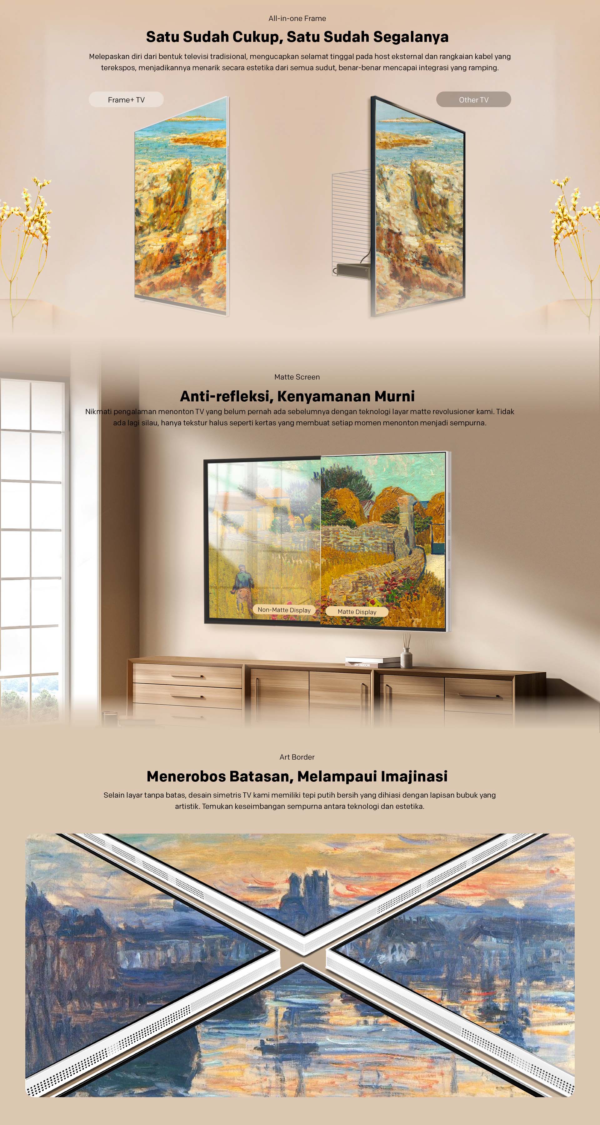 Jual [TERBARU] COOCAA The Frame TV 55 inch LN7000G - 4K QLED-TV+Matte ...