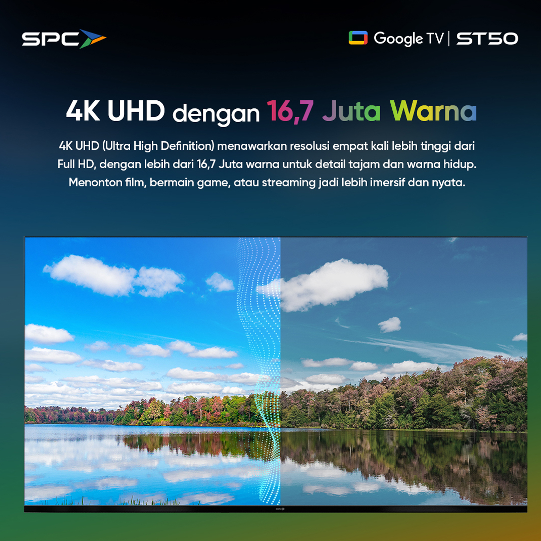 Jual SPC Smart TV 50 inch - ST50 Google TV 4K UHD | Dolby Audio ...